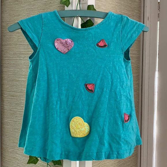 Zara | Shirts & Tops | Zara Top Blue Short Sleeved Top With Fruit ...